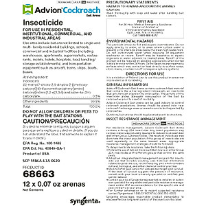 (Case of 10) Syngenta Advion - Advion Cockroach Bait Station, 12 Count