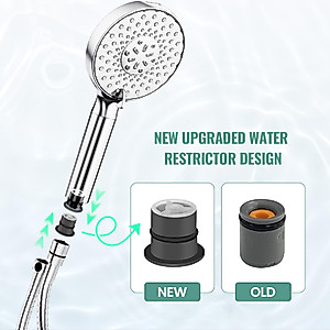 Filtered Shower Head with Handheld, High Pressure 9 Spray Mode Chrome Showerhead with Filters,detachable shower head,Water Softener Filters Beads for Hard Water -Remove Chlorine