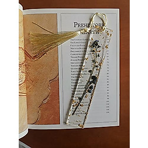 5.5x1 inch Flower Handmade Bookmark Resin Floral with Dried Flowers… (Forget-me-nots)