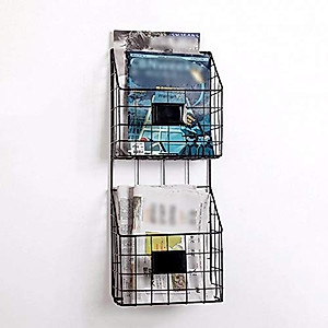 PIBM Stylish Simplicity Shelf Wall Mounted Floating Rack Wooden Metal Shelves Bedroom Storage Basket,Black/White Avaliable,2 Sizes, Black , 25X11X58cm