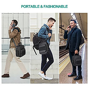 Tactical Small Lunch Box for Women Men, Insulated Lunch Bag for Adults, With Shoulder Strap Reusable Portable Lunch Tote for Work Office,Black