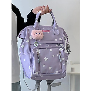 irLocy Star Backpack Y2K Backpack Cute Preppy Backpack Aesthetic Backpack Y2K Accessories (purple)