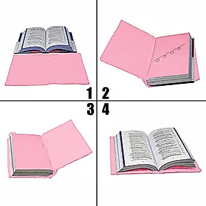 2 Pack Stretchable Book Sleeve Covers, for Paperbacks Hardcover Textbooks up to 9" x 12", Office Supplies with Free Sticker Labels (2 Pack, Pink)
