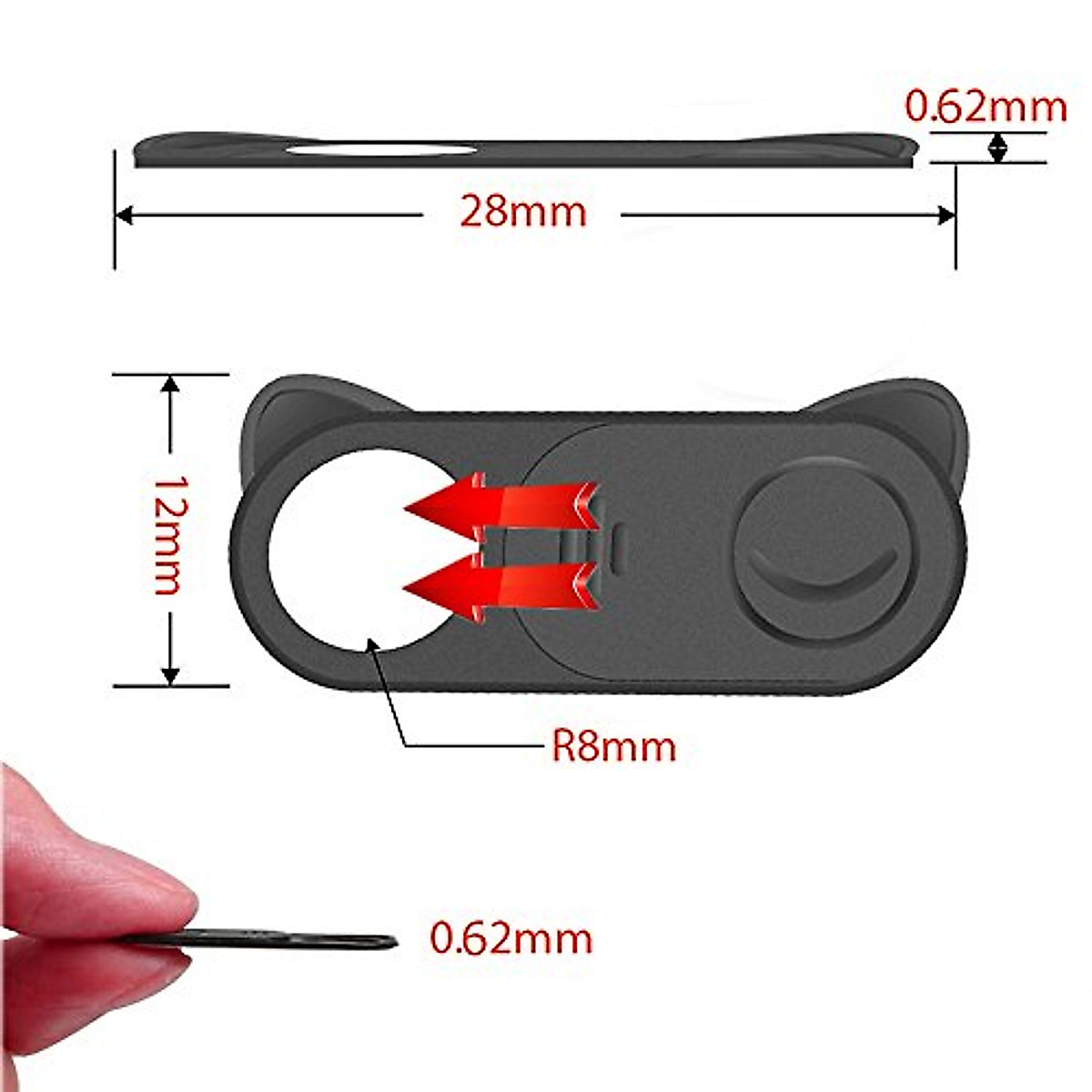 Y-BOX Computer Camera Cover Webcam Cover 0.024inch Ultra Thin for Laptop, Computer, Smartphone, Protect Your Privacy and Security, Strong Adhensive (3pack)