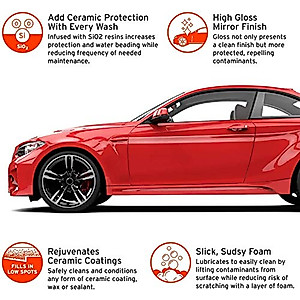 Ceramic Car Shampoo - Car Soap Foam Car Wash - Adds Hydrophobic Protection With Every Wash | Maintains Ceramic Coatings, Waxes Or Sealants | Fortified With Sio2 Ingredients For Incredible Shine