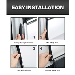 ESEWALAS 10FT/20FT Universal Automotive Door Seal Strip,U-Shape Car Door Rubber Seal Strip Trim Seal with Side Bulb,Self-Adhesive Car Weather Stripping Seal Strip,Home Applications (20Ft)