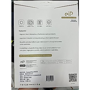 EIP Paperfeel Magnetic Screen Protector Compatible with iPad 9/8/7 (10.2-Inch, 2021/2020/2019 Model, 9th/8th/7th Generation), Anti-Glare, Easy Install, Detach and Clean, Draw and Sketch Like on Paper