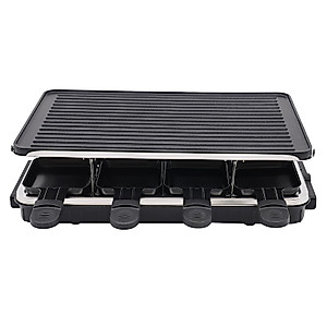 CUBELLIN Raclette Grill 1300W Electric Grill Indoor Non-Stick Raclette Table Grill with 8 Baking Trays 446°F Temperature Adjustable Tabletop Grill Indoor Serve Grill for Barbecues, Parties