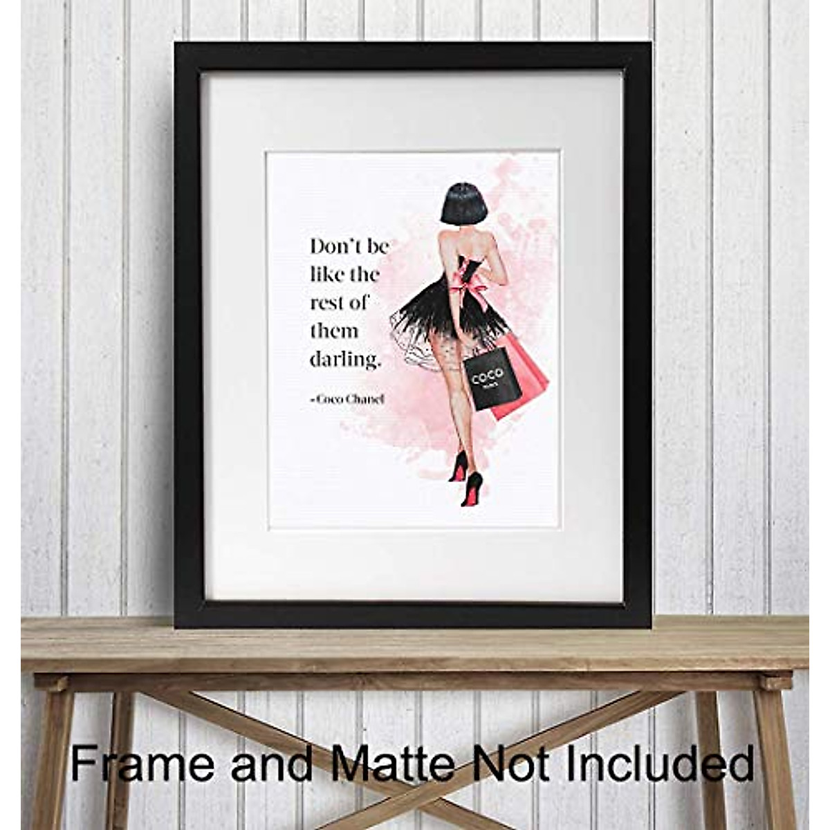 Quote Wall Art - Glam Wall Decor - Luxury Fashion Design Room or Home decoration - Couture Gift for Women, Fashionista, Girls Bedroom, Teen Room - Positive Inspirational Quote - UNFRAMED