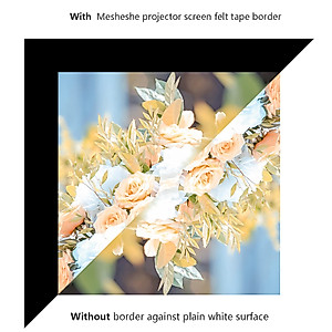 Mesheshe 1 in x 16ft Self Adhesive Polyester Felt Tape, Thick Velvet Self-Stick Felt Strip, Flocking Felt Tape Roll for DIY, Projector Screen Felt Tape Border Absorbs Light, Brightens Image (Black)