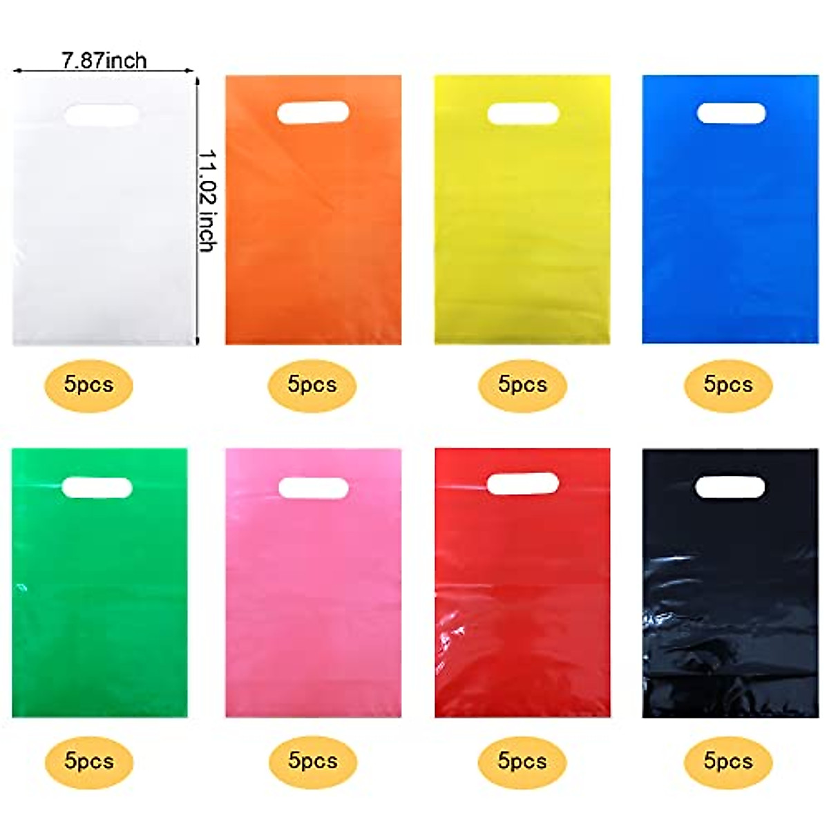 TOSPARTY Plastic Gift Bags Candy Bags are Sturdy and Durable Party Assorted Plastic Candy Bag Gift Bag (Colorful)