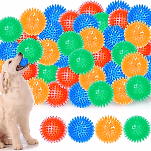 Hanaive 36 Pcs Squeaky Balls for Dogs Squeaky Dog Toys Bulk 2.5 Inch Spiky Dog Chew Balls for Small Dogs Interactive Fetch Toys for Puppy Cleans Teeth for Healthier Gums