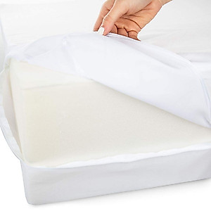 DMI Bed Wedge Pillow and Triangle Wedge with Elevated Incline for Neck Pain, Headaches, Reflux, Shoulders, Back Pain, Foot Support, Knee Pain or Restless Leg Syndrome, 24x24x12 inches, White