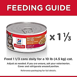 Hill's Science Diet Adult 1-6, Adult 1-6 Premium Nutrition, Wet Cat Food, Turkey & Liver Minced, 5.5 oz Can, Case of 24