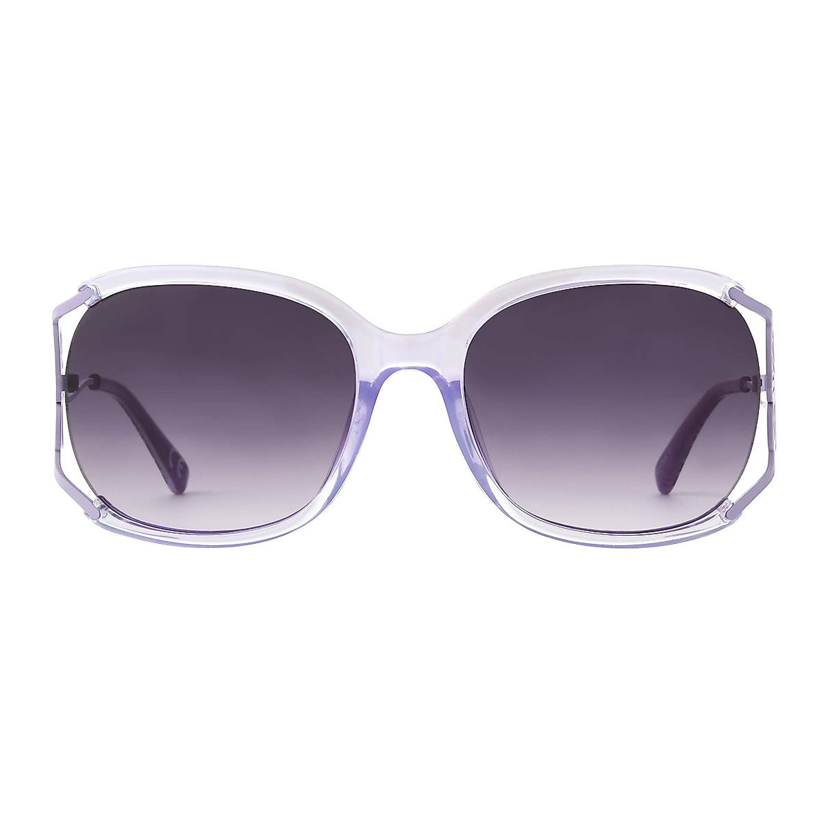 Betsey Johnson Women's Rainbows & Butterflies Sunglasses Butterfly, Crystal Purple, 57mm