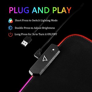 Dpower RGB Gaming Mouse Pad - Large Extended 13 Lighting Mode LED Soft Mouse Pad, Non-Slip Rubber Base, Waterproof, Computer Keyboard Mousepad Mat XL for Pro Gamer, 31.5X11.8Inch