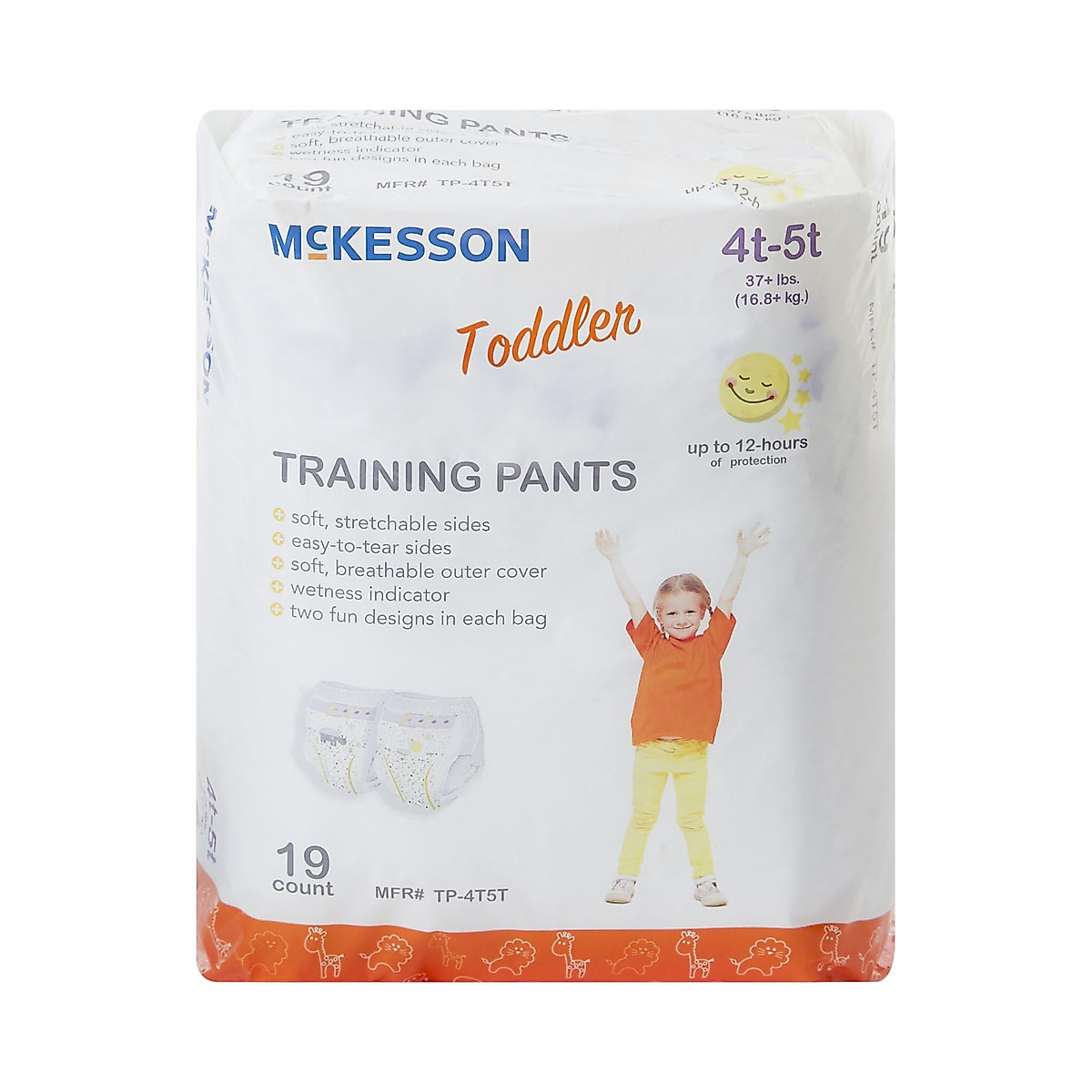 McKesson Toddler Training Pants, Size 4T to 5T (Over 37 lbs), 19 Count, 1 Pack