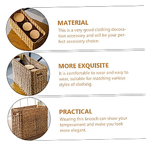 Magazine Newspaper Basket Brackets for Shelves Weaving Books Woven Basket Narrow Magazine Basket Book Basket Rattan Woven Decorative Basket Vegetables Holder Handled Basket