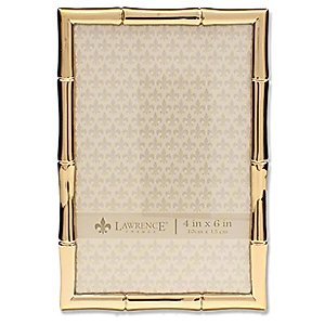 Lawrence Frames Bamboo Design Metal Frame, 4x6, Gold