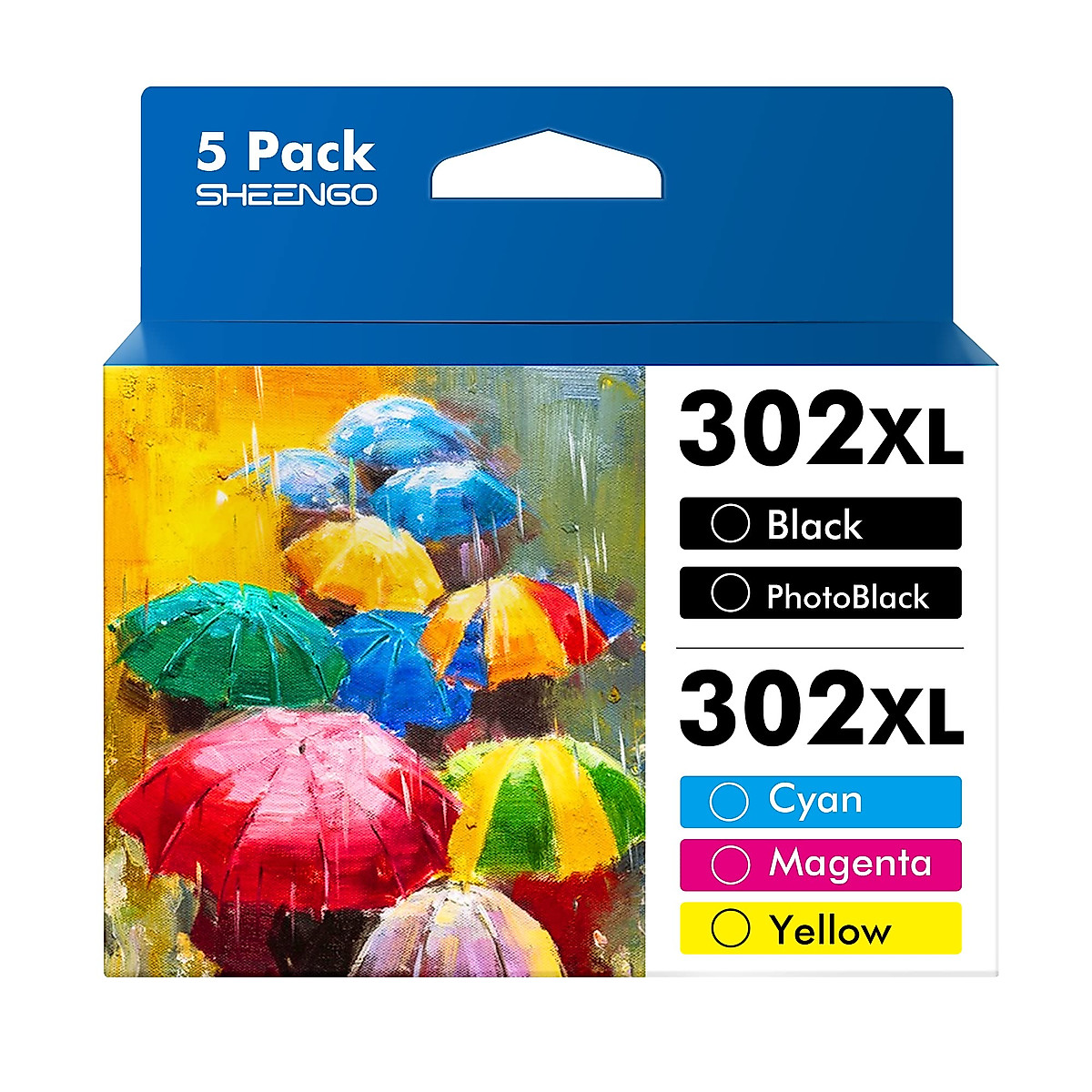 T302 302XL Remanufactured Ink Cartridge Replacement for Epson 302 Ink Cartridge 302XL 302 XL for select Epson Expression Premium Printers XP-6000 XP-6100(Black Photo Black Cyan Magenta Yellow, 5-Pack)