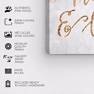 Wynwood Studio Holiday and Seasonal Wall Art Canvas Prints 'Merry & Bright' Christmas Home Décor, 24" x 16", Gray, Gold