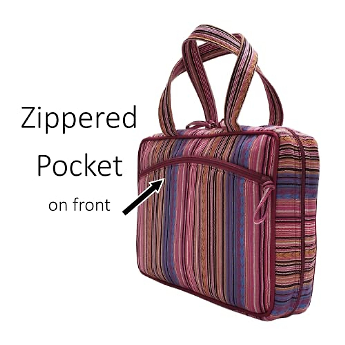 Shenaini Bible Covers for Men, Women – Ladies, Men’s Bible Cases in Medium, Large, Extra Large Sizes - Chic Bible Covers with Pockets, Handles & Zipper (Wild Plum, Extra Large)