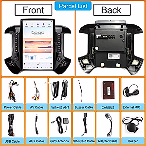 NAKEVICH 14.4 Inch Qualcomm Android 11 Car Radio for Chevrolet Silverado GMC Sierra 2014-2019 Stereo Upgrade Tesla Style Dash 2K IPS Touch Screen Android Auto GPS Navigation Multimedia Play