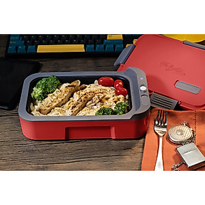 Hot Bento – Self Heated Lunch Box and Food Warmer – Battery Powered, Portable, Cordless, Hot Meals for Office, Travel, Jobsite, Picnics, Outdoor Recreation, Kitchen Meal Prep - Hot Red