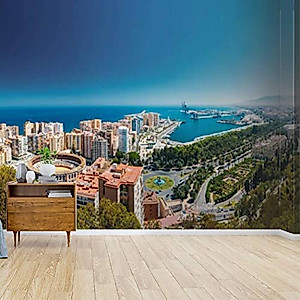 Kanworse Malaga Spain Cityscape View of Malaga Plaza De Toros De Ronda Canvas Print Wallpaper Wall Mural Self Adhesive Peel & Stick Wallpaper Home Craft Wall Decal Wall Poster Sticker for Living Room
