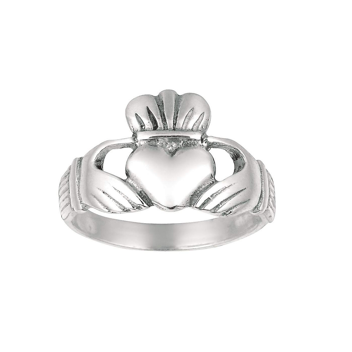 Finejewelers Sterling Silver Polished Claddagh Hands Holding Heart Crown Ring Size 7