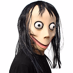 PartyHop Scary Momo Mask Creepy Halloween Latex Cosplay Costume for Kids and Adult Multicolor