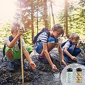 Kids Thermal Bottle with Straw Lid and Loop Cap, 12oz Premium Stainless Steel Water Bottle, Easy to Drink for Toddlers, Keeps Drinks Fresh for 12 Hours (Camping Bear)