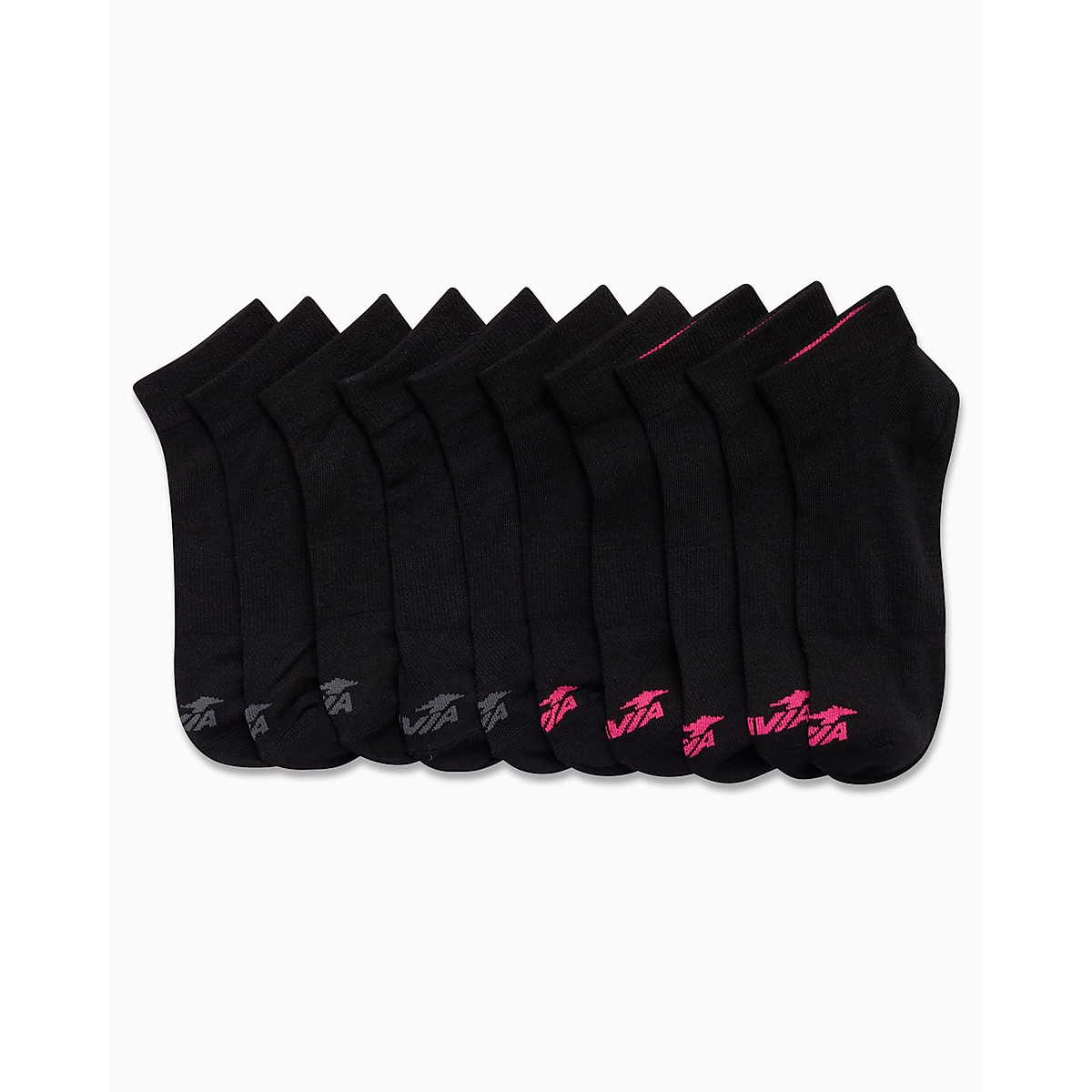 Avia Women's Quarter Socks - 10 Pack Cushioned Athletic Ankle Socks for Women - Women's Moisture Wicking Sports Socks (4-12), Size 4-9, Pure Black