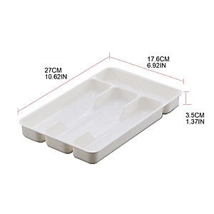 Lerpwige 2pcs Organizer Tray For Cutlery Silverware Flatware Kitchen Utensils Holder Drawer Dividers For Fork Spoon Office Tableware Organizer