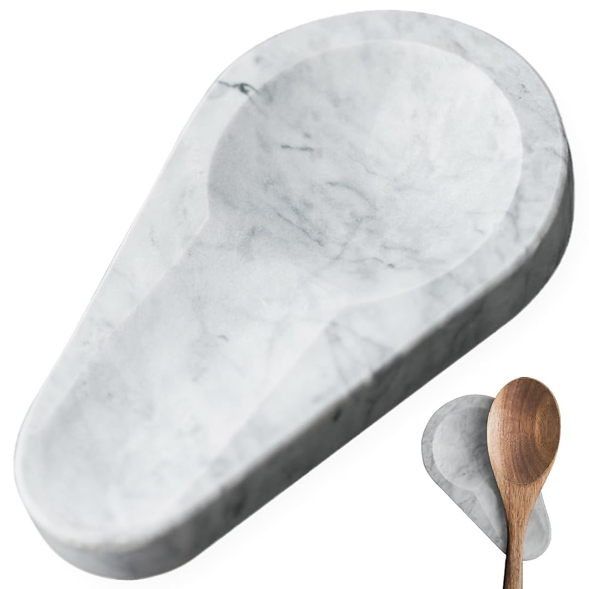 Spoon Rest - Marble Utensil Holder - Spoon Holder for Stove - Kitchen Spoon Rest - Modern Utensil Rest - Versatile Spoon Rest for Kitchen Counter - Marble Spoon Rest by Paumy