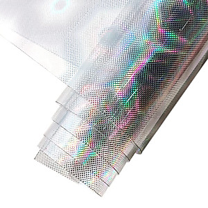 HYANG Transparent Galaxy PVC Super Clear Holographic Galaxy Vinyl Faux Leather Sheets 1 Roll 12" x 53" (30cm x 135cm) for DIY Bows Earrings Bags DIY Crafts Making
