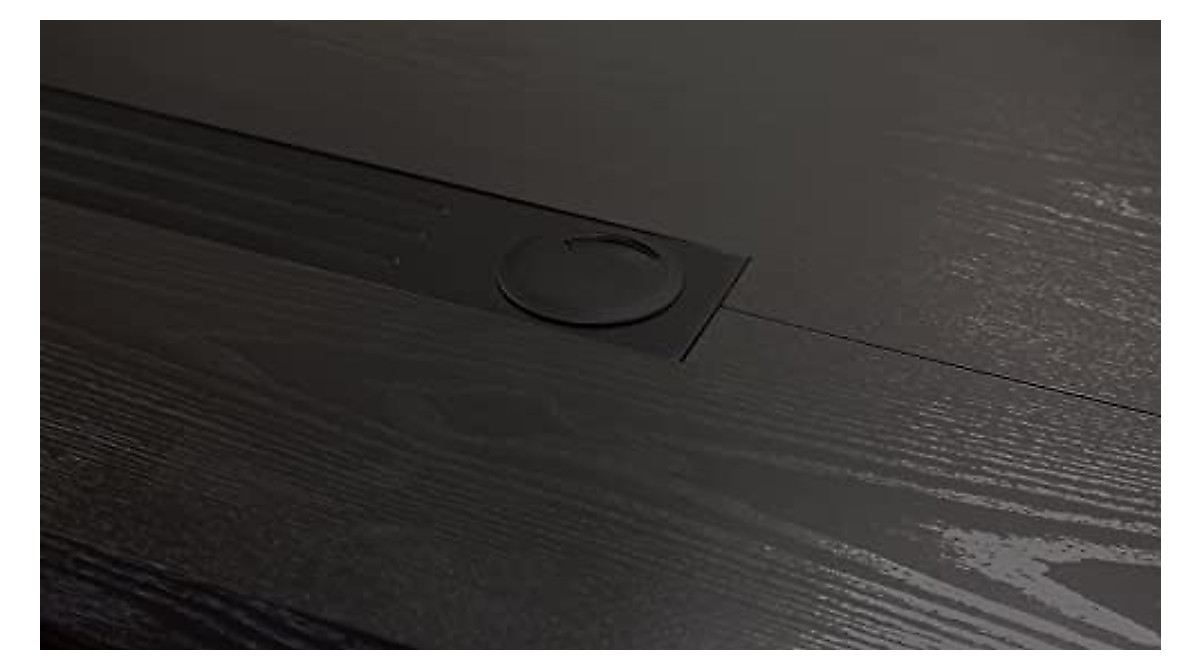 Zuri 79" Modern Ford Executive Desk - Black Oak Office Desk
