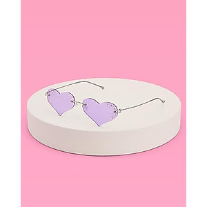 xo, Fetti Purple Heart Rhinestone Sunglasses | Bachelorette Party Sunnies, Birthday Girl Decorations, Guts Concert Accessory, Rave Y2k Supplies, Festival