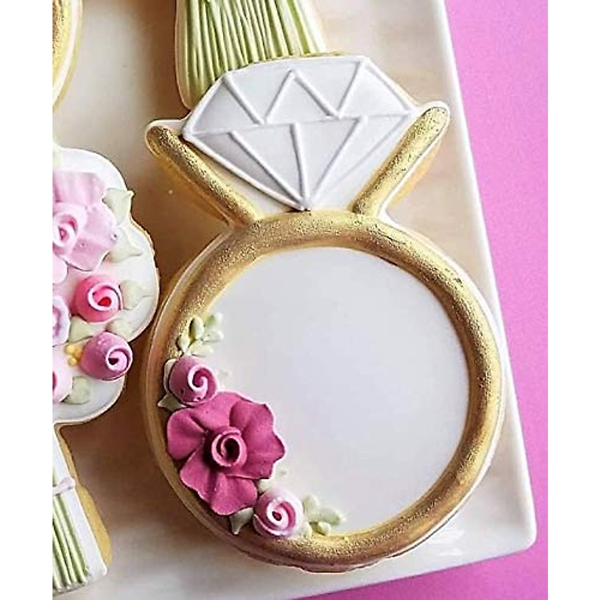 Diamond Engagement Wedding Ring Cookie Cutter 3.75" Made in USA by Ann Clark