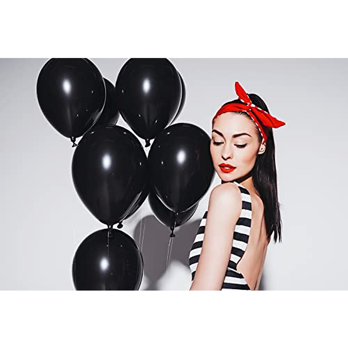 Abbaoww 100 Pcs Black Balloons 10 Inch Strong Latex Balloons for Party Decoration, Birthday, Wedding, Anniversary, Christmas and Arch Supplies