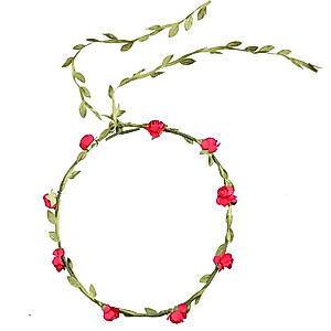 Rocutus 10pcs Bohemian Flower Crown Floral Wreath Garland Headbands for Women (10 Pieces)