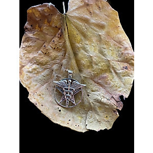 Jewelry Trends Caduceus Star Pentagram Pentacle Sterling Silver Pendant