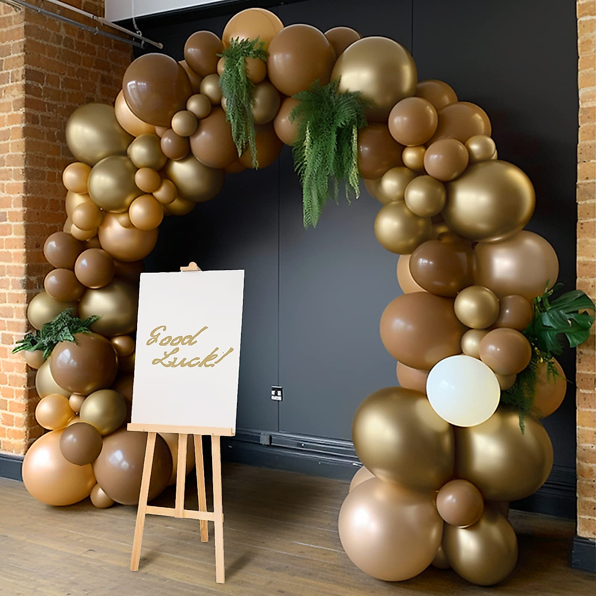 Black Balloons in Brown Balloons for Double-Stuffed Balloon Garland Kit, Coffee Brown Balloons Arch Different Sizes 18 Inch 12 Inch 5 Inch Balloon Arch for Baby Shower Anniversary Birthday Party Decor