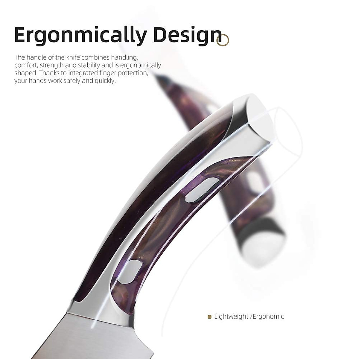 Full Tang Butcher Knife, Handmade Forged Kitchen Chef Knife, High Carbon Clad Steel Butcher Cleaver (3PCS Set)