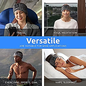 URBAN SOMBRERO NiYo Sleep Headband with in-Built Headphones - Sports Headphones, Comfortable, Wireless Music Sleeping Headphones, Grey Headphones for Exercising, Sleeping