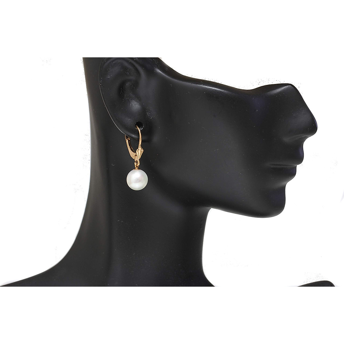Akoya Cultured Pearl Earrings for Women with 14K Rose Gold Fleur De Lis Leverbacks in AAA Hanadama Quality (8.5-9.0mm)