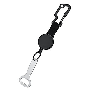 Retractable Bottle Opener with Carabiner Clip - Portable Cooler Bottle Opener Camping Accessories - Retractable Hand Strap Bottle Opener - Backpack Clip on Bottle Opener - Speed Beer Opener