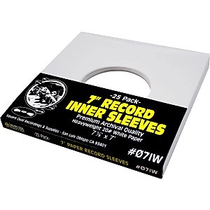 (25) Archival Quality Acid-Free Heavyweight Paper Inner Sleeves for 7" Vinyl Records #07IW