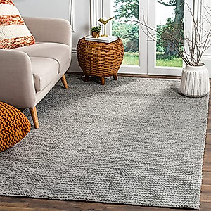 SAFAVIEH Natura Collection 2' x 3' Steel NAT311B Handmade Wool & Viscose Accent Rug