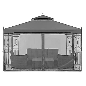 ABCCANOPY Patio Outdoor Gazebo 10X12 - Gazebo Canopy with Netting and Corner Frame Screen Wall for Backyard,Garden Gazebo Lawn (Dark Grey)